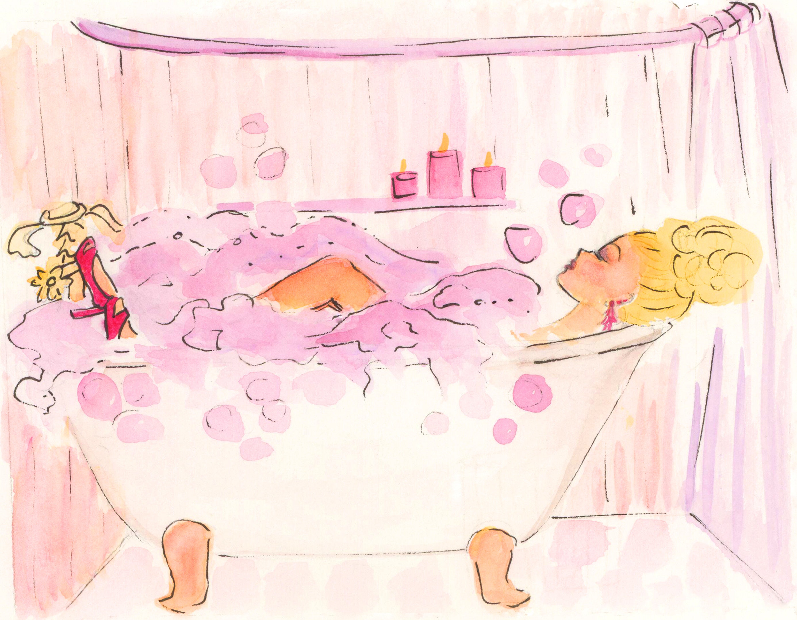 Pamper Watercolor Illustration | Self Care Fashion Art Print | Pink ...