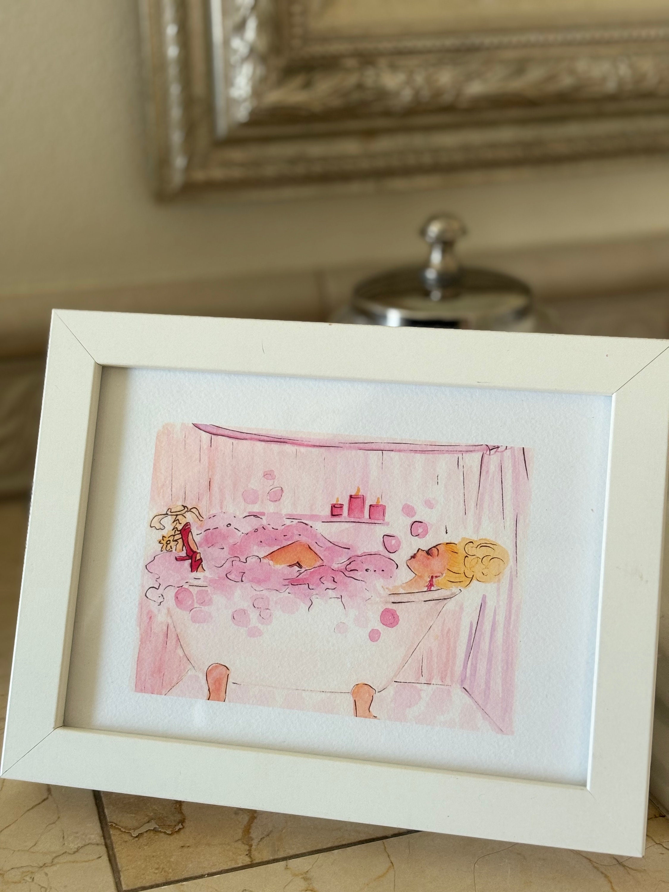 Pamper Watercolor Illustration | Self Care Fashion Art Print | Pink ...