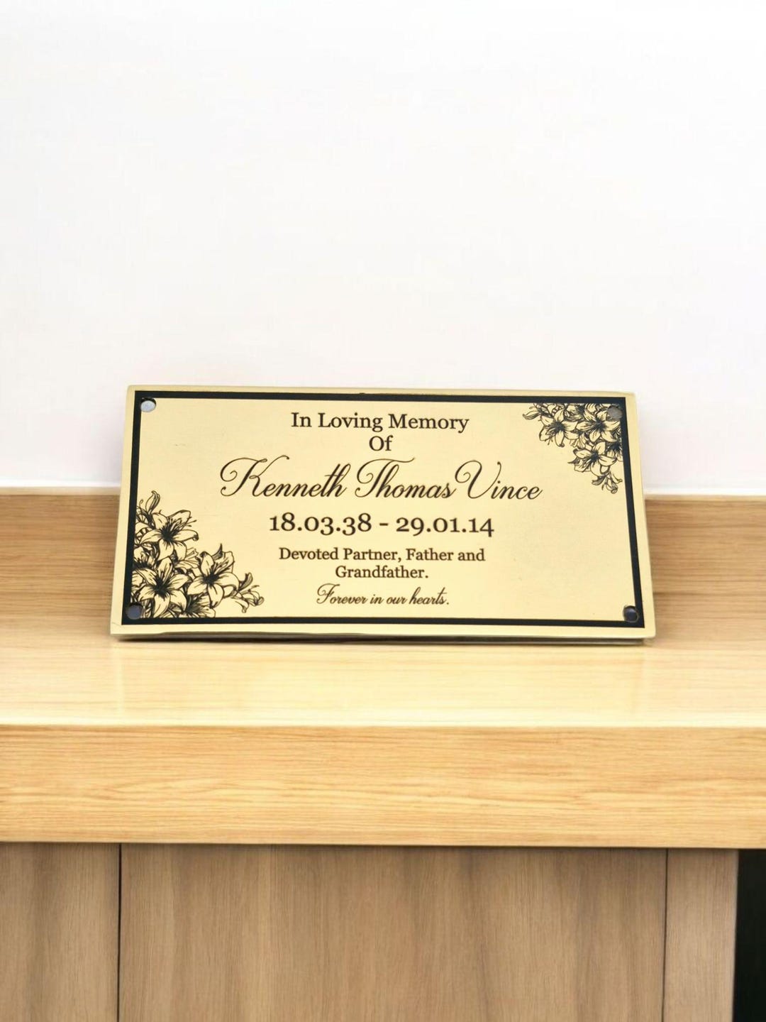 Custom Engraved Brass Memorial Plaque: Bench, Grave, Garden - Etsy