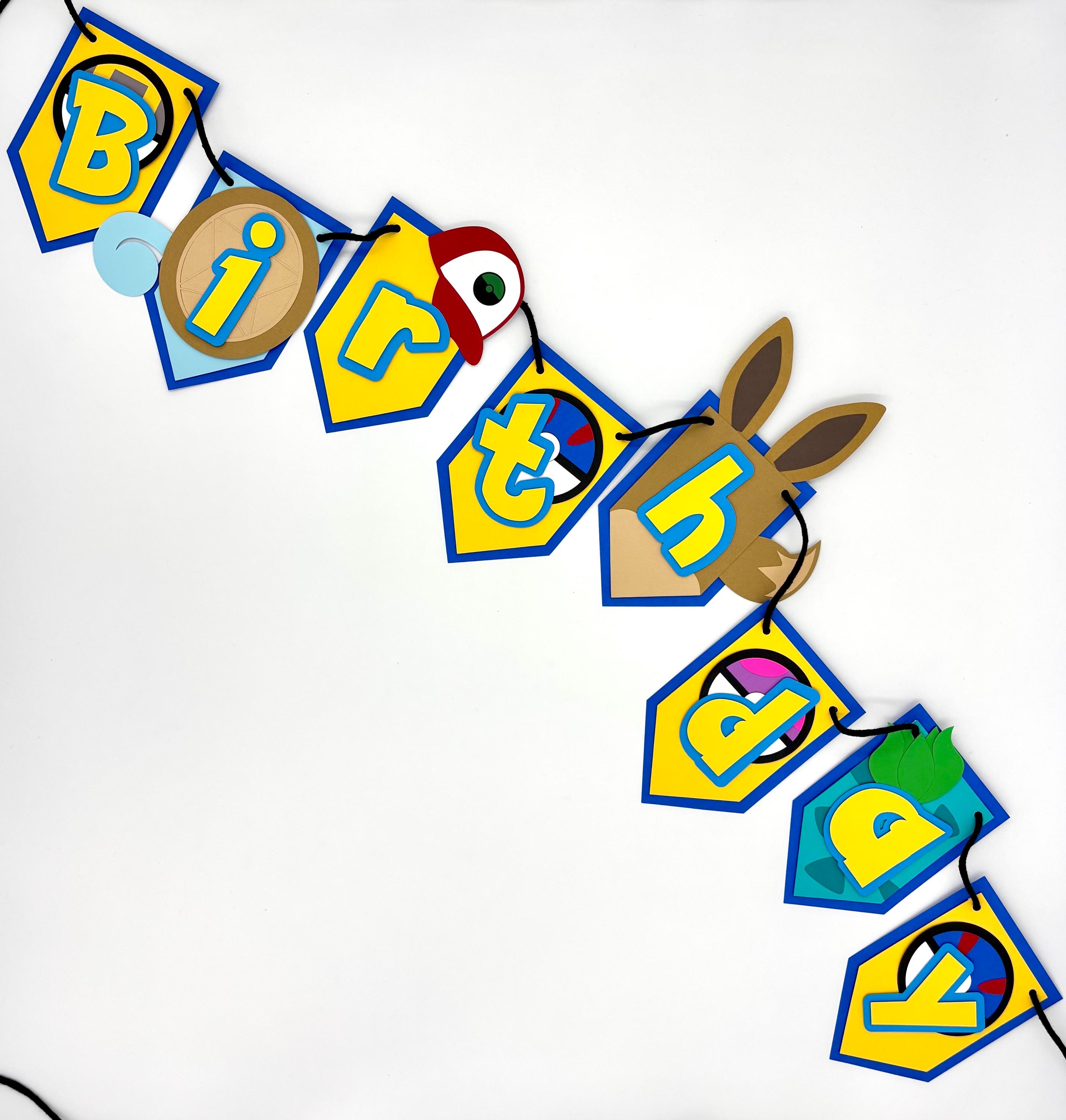 Pokemon Birthday Banner : Custom Pikachu Party Sign for Kids - Etsy