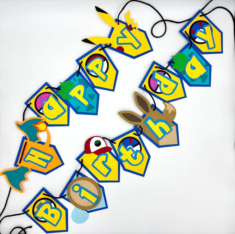 Pokemon Birthday Banner : Custom Pikachu Party Sign for Kids - Etsy