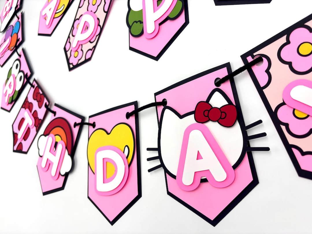 Hello Kitty Birthday Banner Custom Name for Hello Kitty Party Sign ...