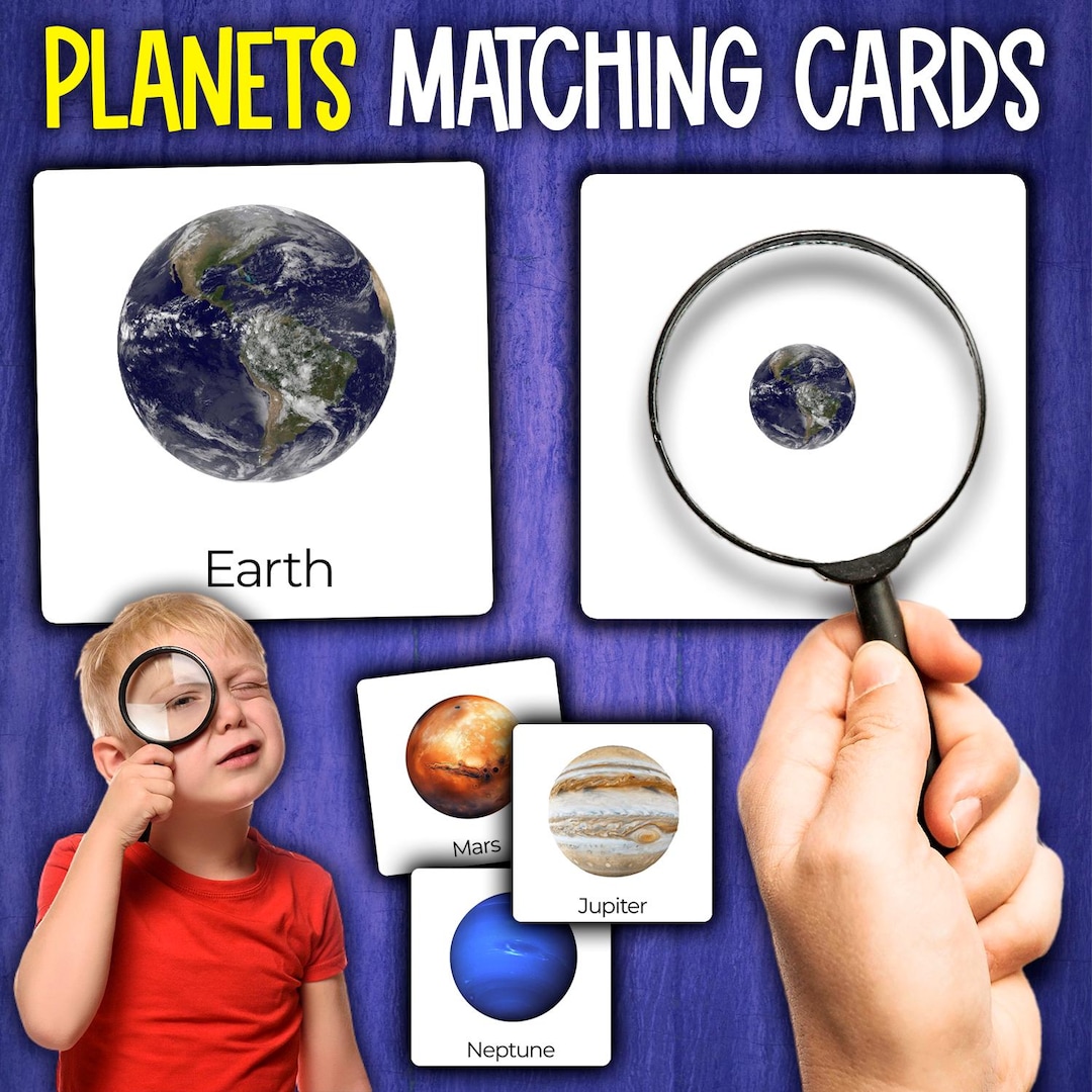 Solar System Planets Matching Activity | Magnifying Glass Activity ...