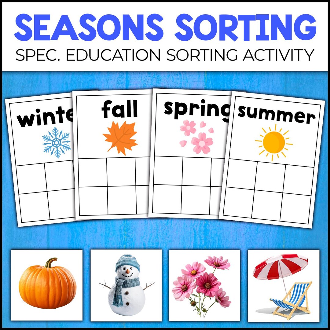 Four Seasons of the Year Sorting Activity Special Education Autism ...