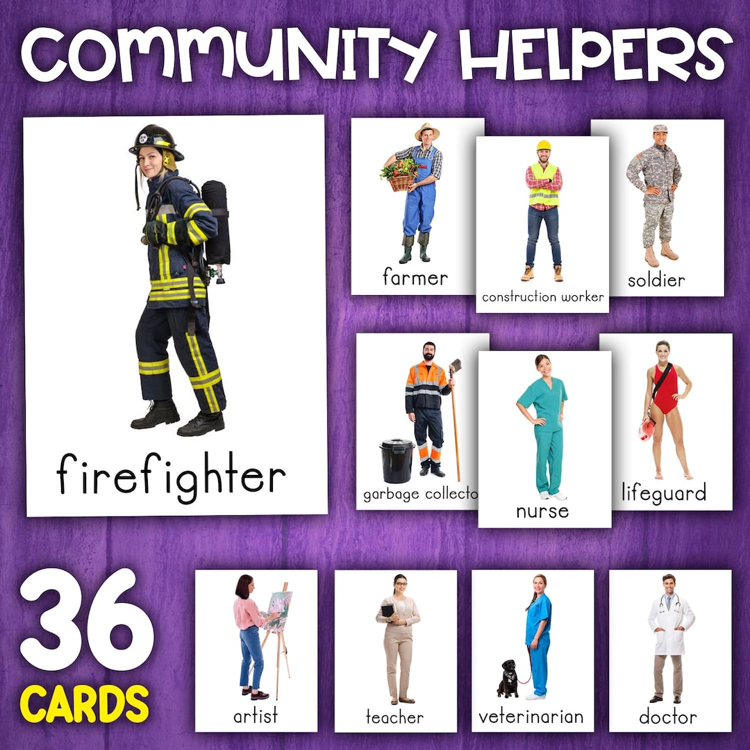 Community Helpers Flashcards | Jobs Professions Occupations Flashcards ...