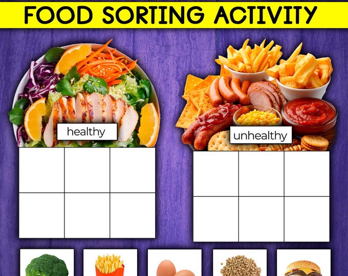 Healthy and Unhealthy Food Sorting Activity Printable - Etsy Canada