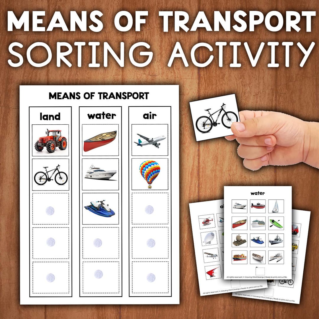 Transportation Sorting Activity | Transportation Sort | Sorting Mats ...