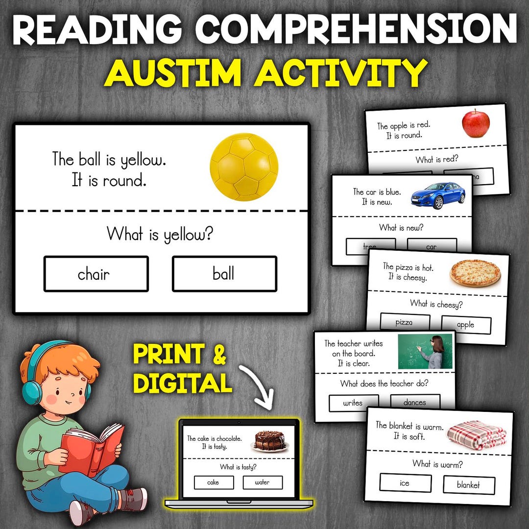 Autism Reading Comprehension Worksheets | Special Education Speech ...