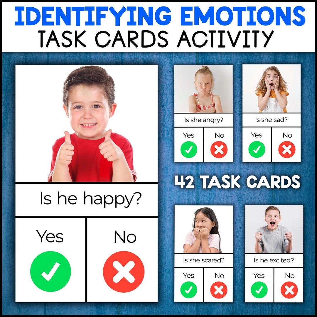Identifying Feelings & Emotions Activity Task Cards | Special Education ...