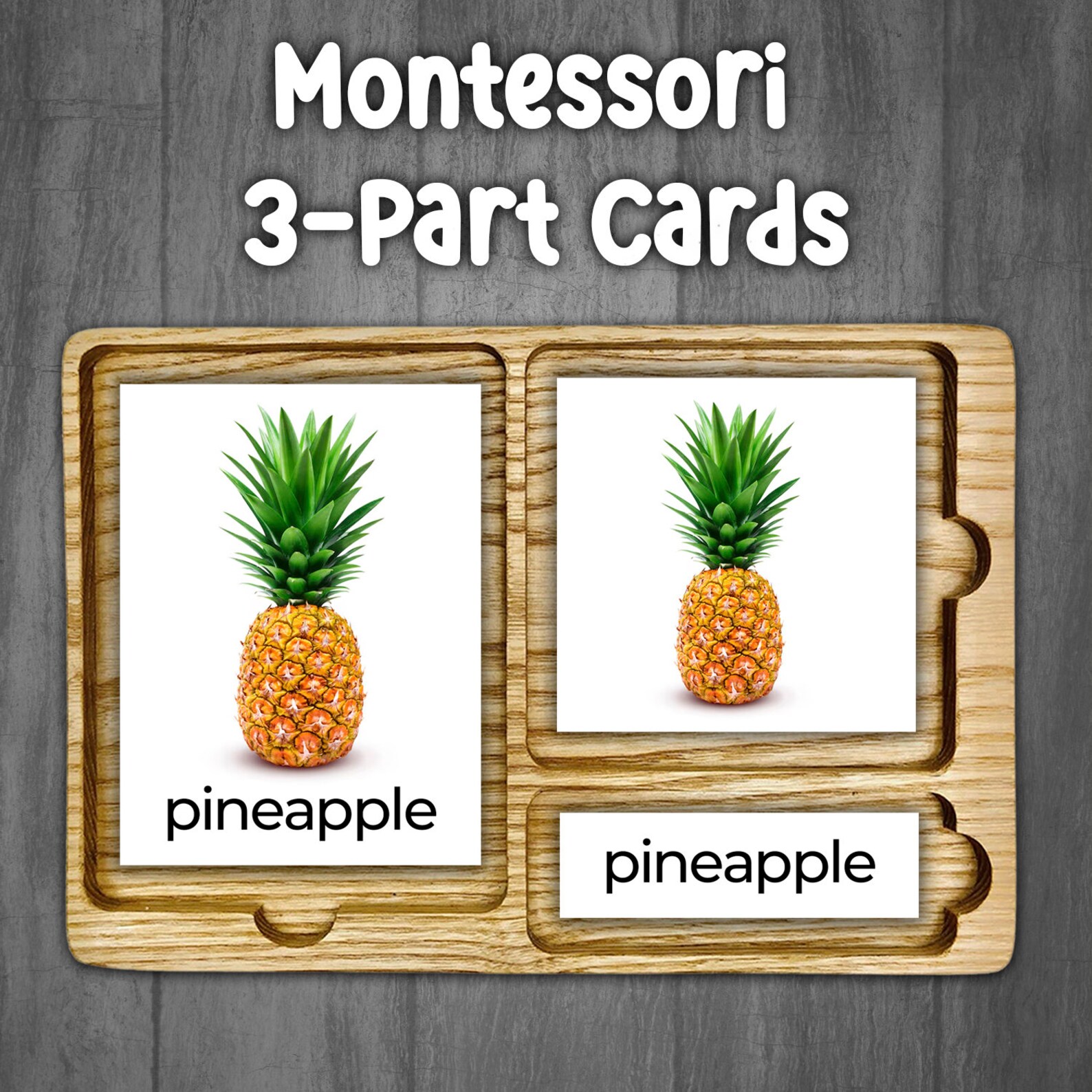 Fruits Flashcards | REAL PICTURES | Fruits Montessori 3-PART Cards ...