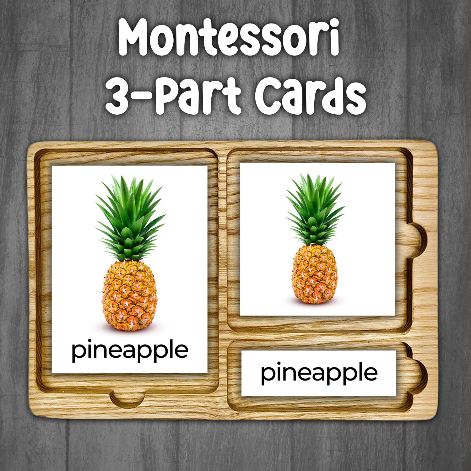 Fruits Flashcards | REAL PICTURES | Fruits Montessori 3-PART Cards ...