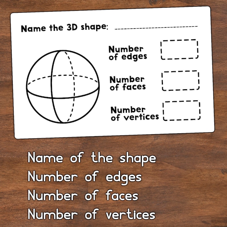 3D Shapes Cards | Edges, Sides, Vertices | 3D Shapes Worksheets ...