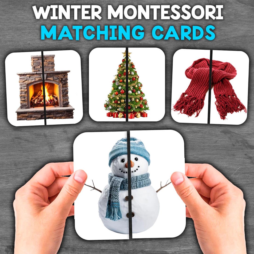 Winter Matching Activity for Toddlers | Winter Montessori 2-pieces ...