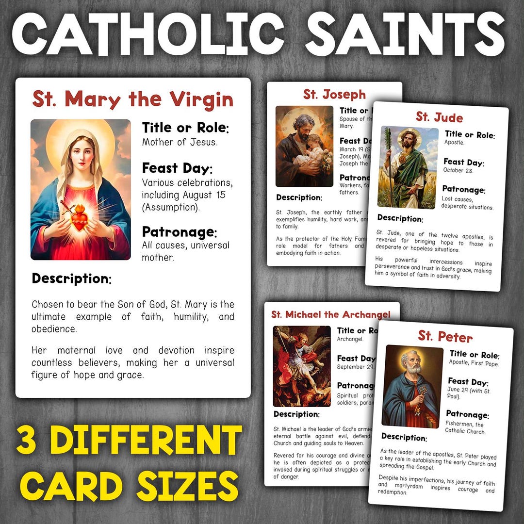 Catholic Saints | Posters + Flashcards | Christianity | Catholic ...