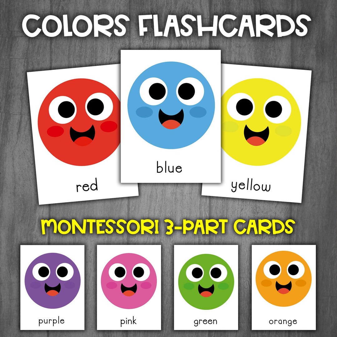 Preschool Colors Flashcards | Learning Colors Cards | Cute Colors ...
