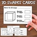 3D Shapes Cards | Edges, Sides, Vertices | 3D Shapes Worksheets ...