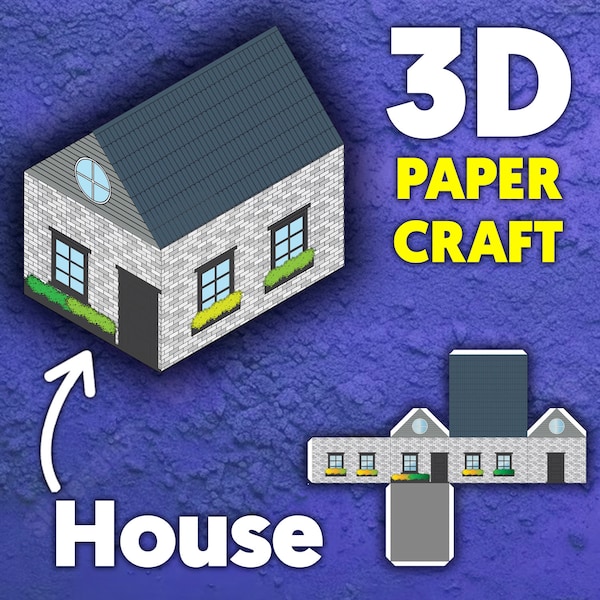 Paper House Template - Etsy