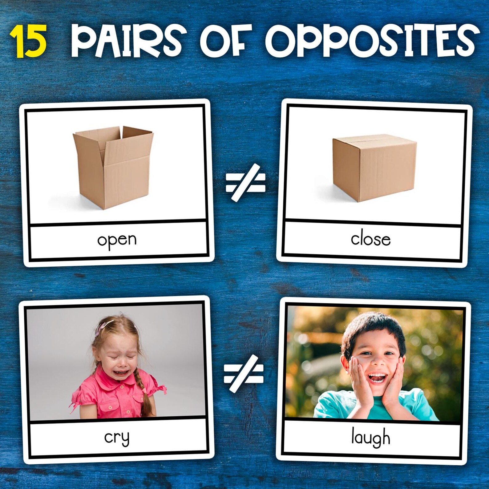 Opposite Matching Cards | Opposites Flashcards | Speech Therapy ...