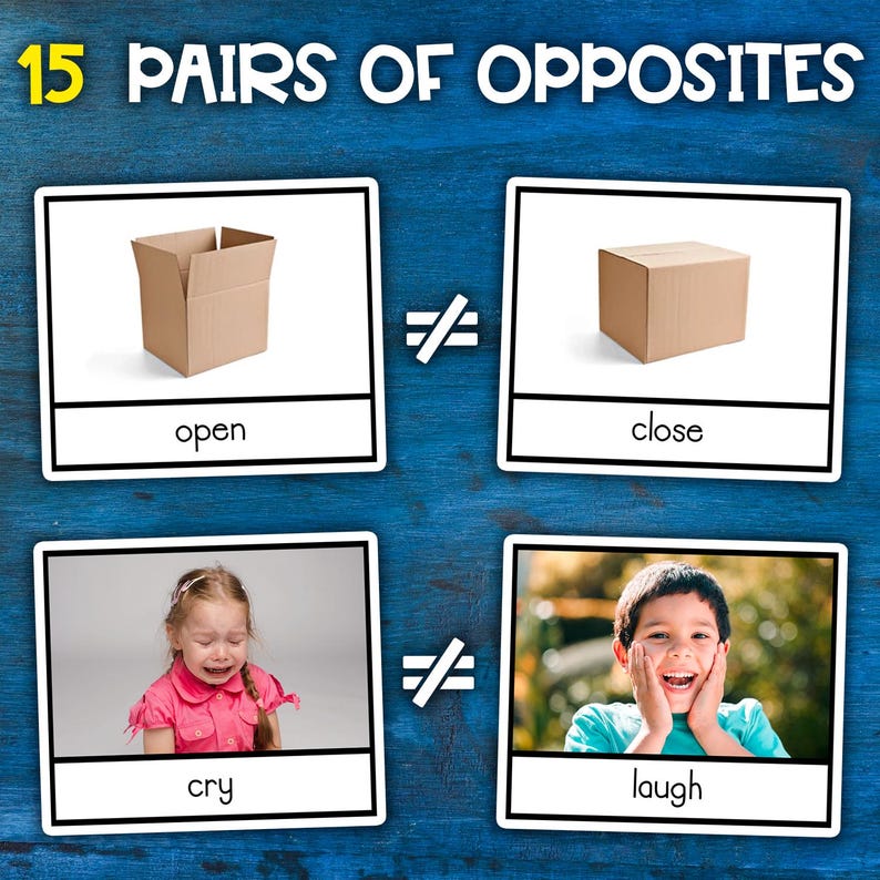 Opposite Matching Cards | Opposites Flashcards | Speech Therapy ...