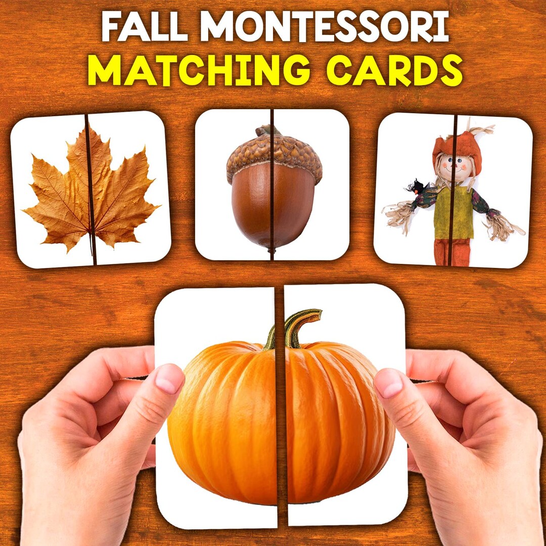 Fall & Autumn Matching Activity | Montessori 2-pieces/part Puzzle Game ...