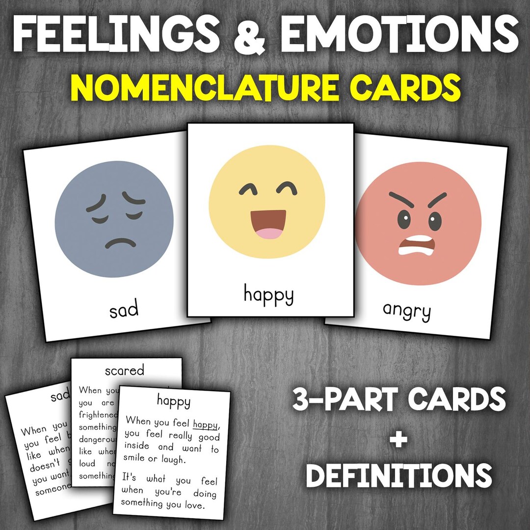 Feelings & Emotions Flashcards | With DEFINITIONS | Zones of Regulation ...