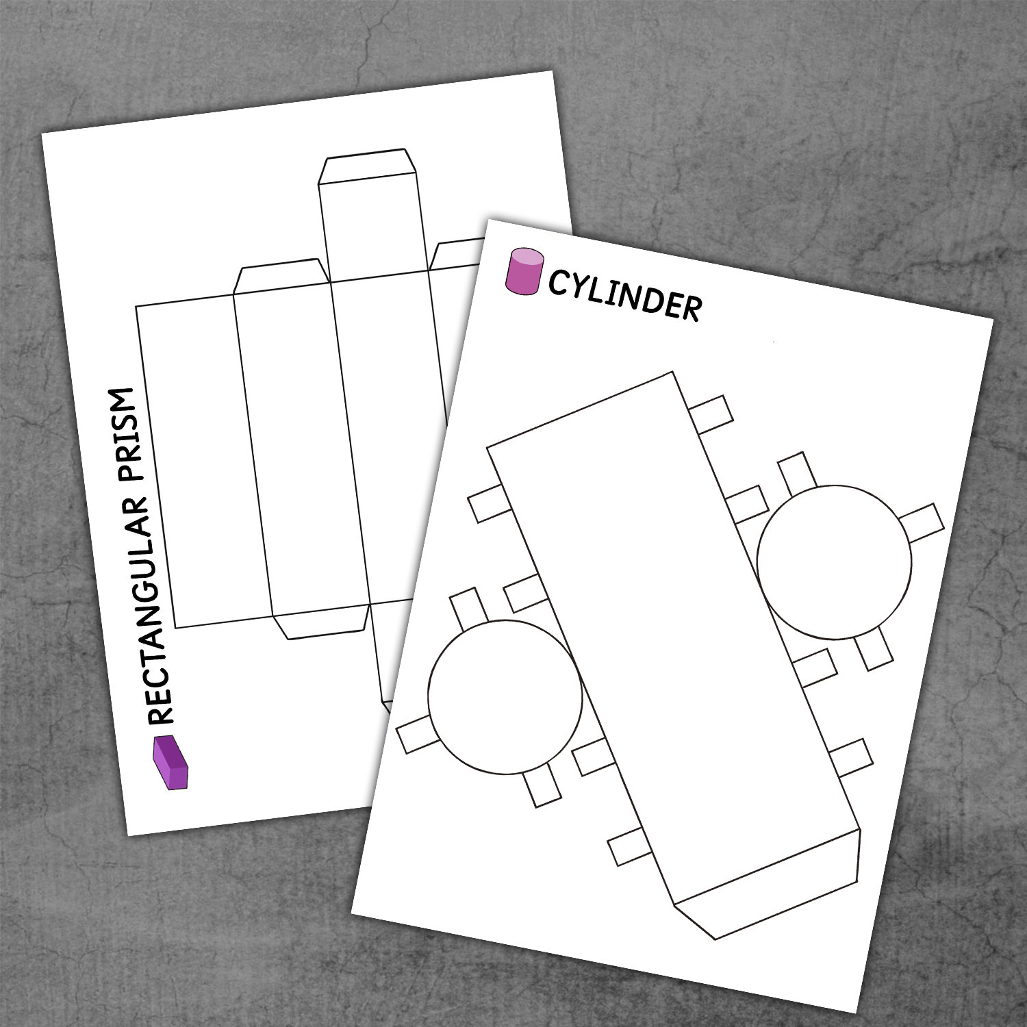 3D Shapes (cut and Fold) - Three-dimensional Shapes | Paper Craft ...