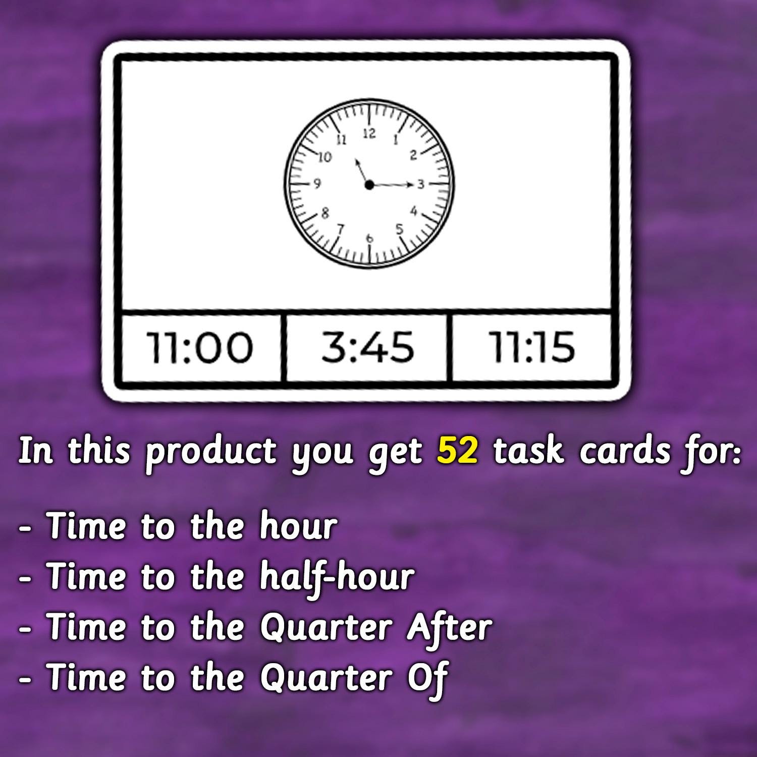 Telling Time Task Cards | Analog to Digital | Telling Time Activity ...