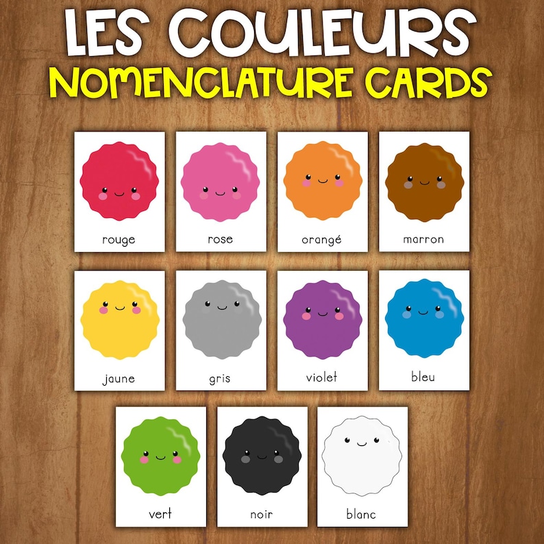 Colors in French Flashcards | Les Couleurs | FRENCH COLORS Flashcards ...