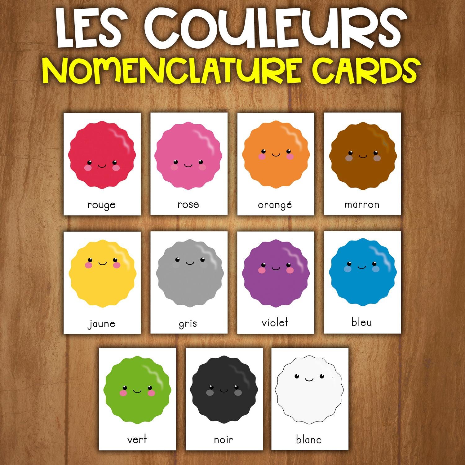 Colors in French Flashcards | Les Couleurs | FRENCH COLORS Flashcards ...
