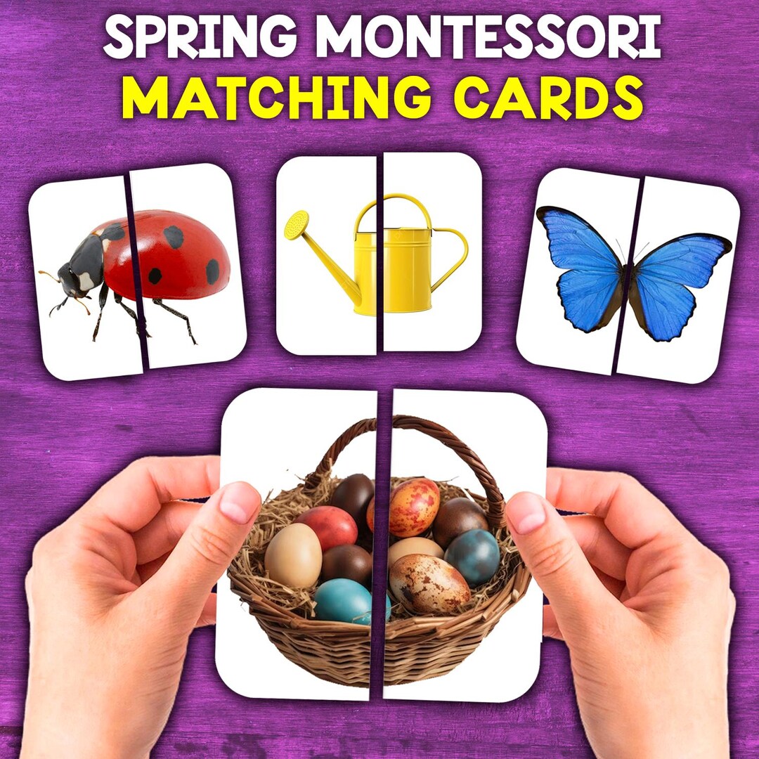 Spring / Easter Matching Activity | Spring Easter Montessori 2 Pieces ...