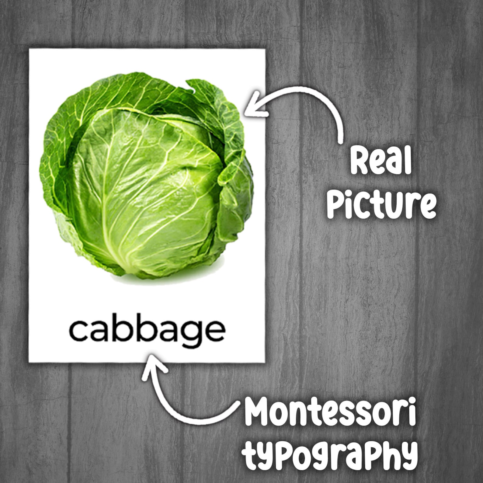 Vegetables Flashcards | Vegetables Montessori 3-PART Cards | REAL ...