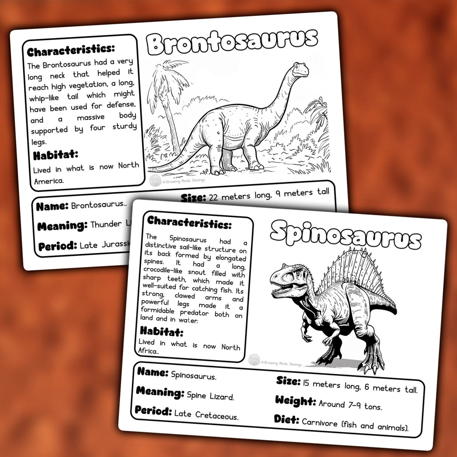 Dinosaurs Coloring Pages | WITH FACTS | Dinosaurs Coloring Book for ...