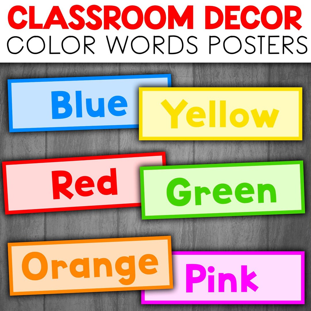 Color Word Posters Color Word Signs for Classroom Decoration Color ...