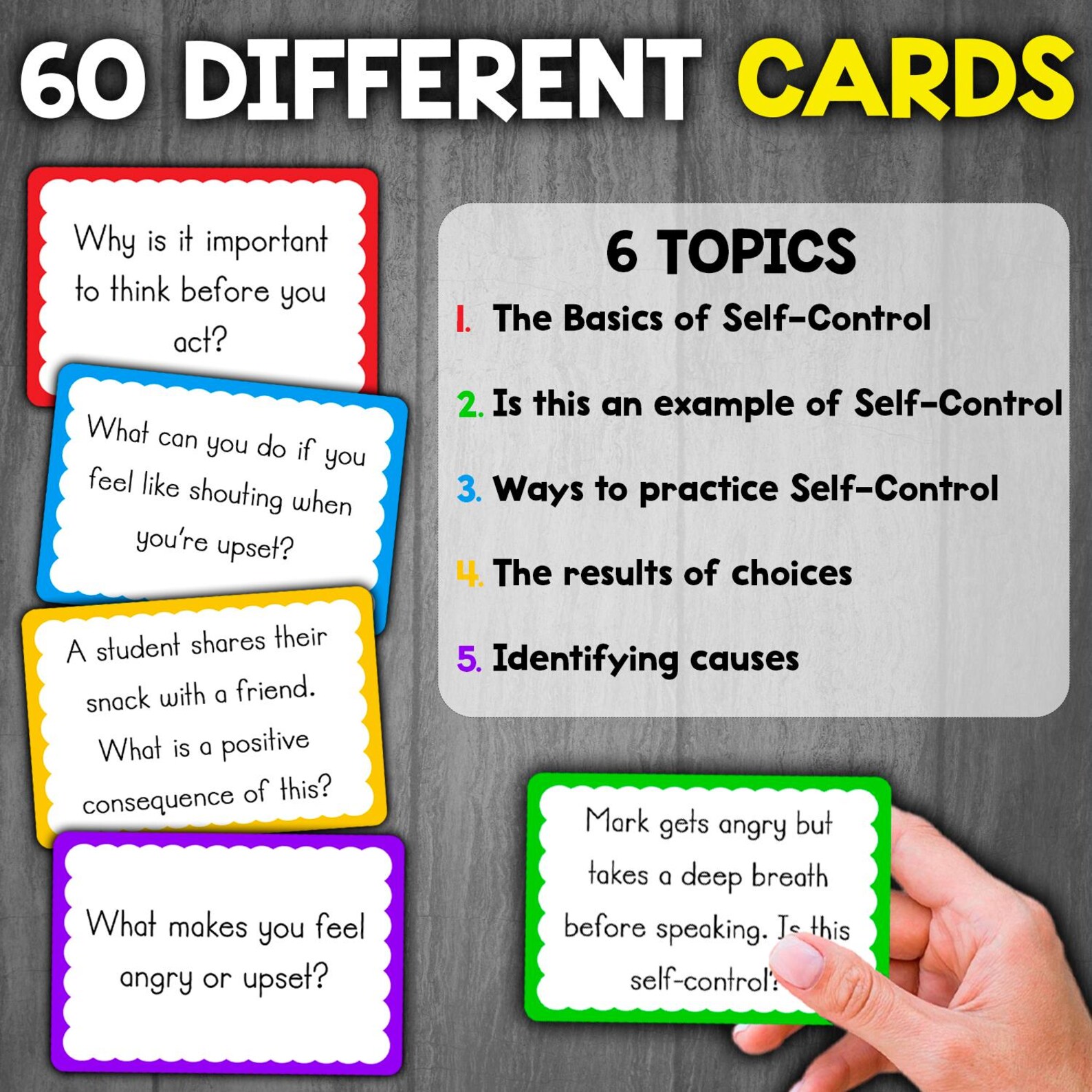 Self-control Task Cards | Self-regulation Activities | Impulse Control ...
