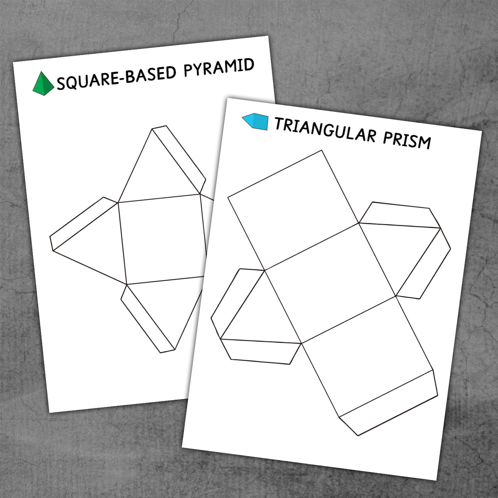 3D Shapes (cut and Fold) - Three-dimensional Shapes | Paper Craft ...