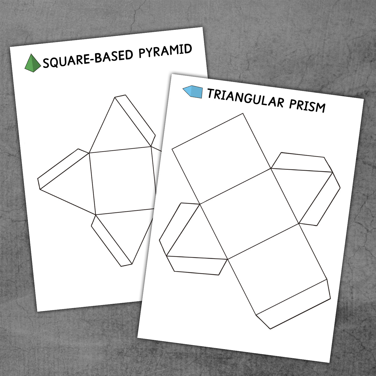 3D Shapes (cut and Fold) - Three-dimensional Shapes | Paper Craft ...