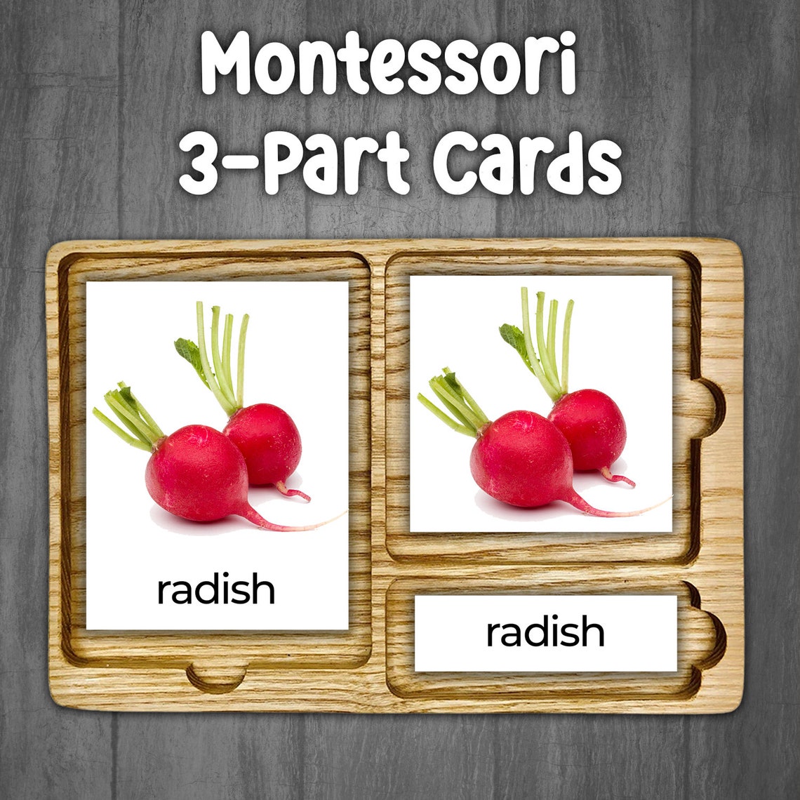 Vegetables Flashcards | Vegetables Montessori 3-PART Cards | REAL ...