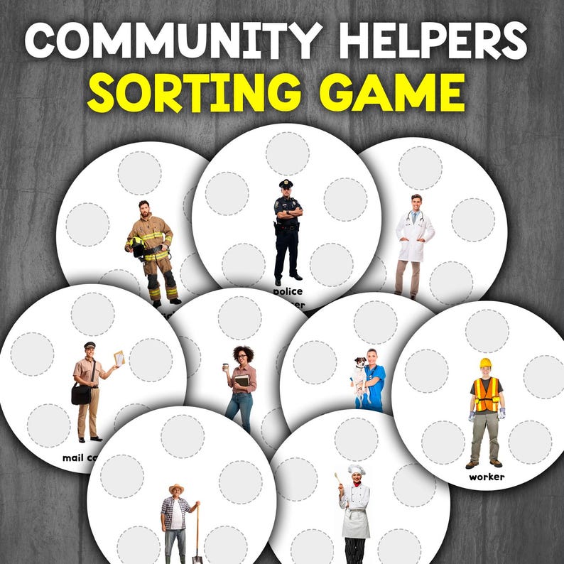 Community Helpers Sorting Activity | Community Helpers Matching ...