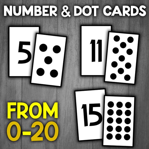 Number Dots Cards - Etsy