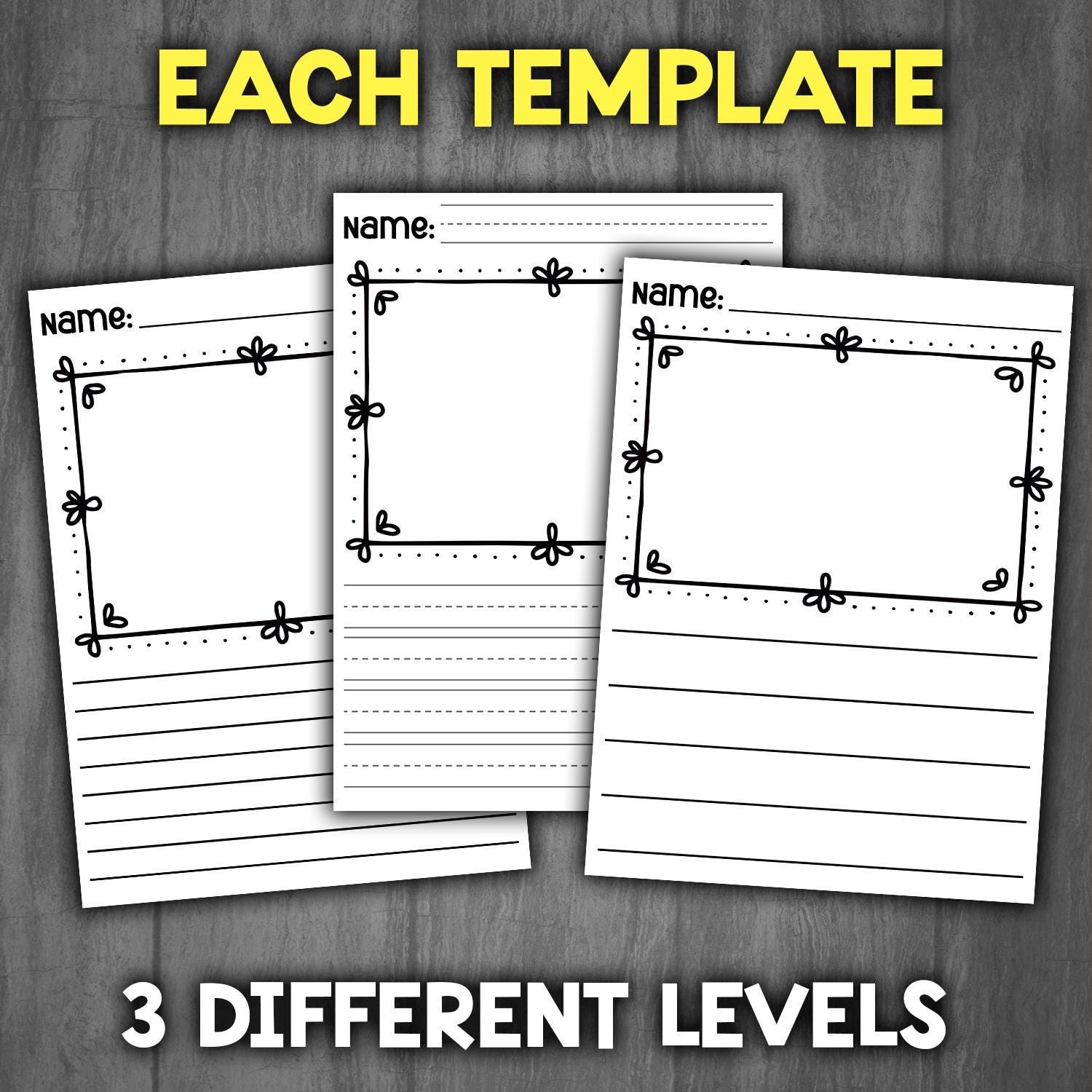 Draw and Write Templates | Lined Paper With Picture Box | Journal ...
