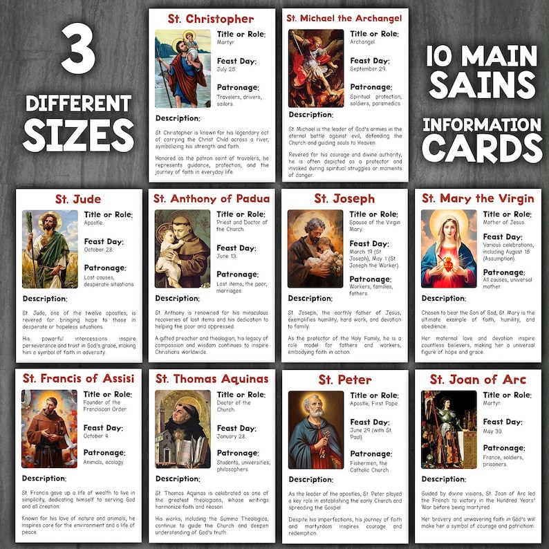 Catholic Saints | Posters + Flashcards | Christianity | Catholic ...