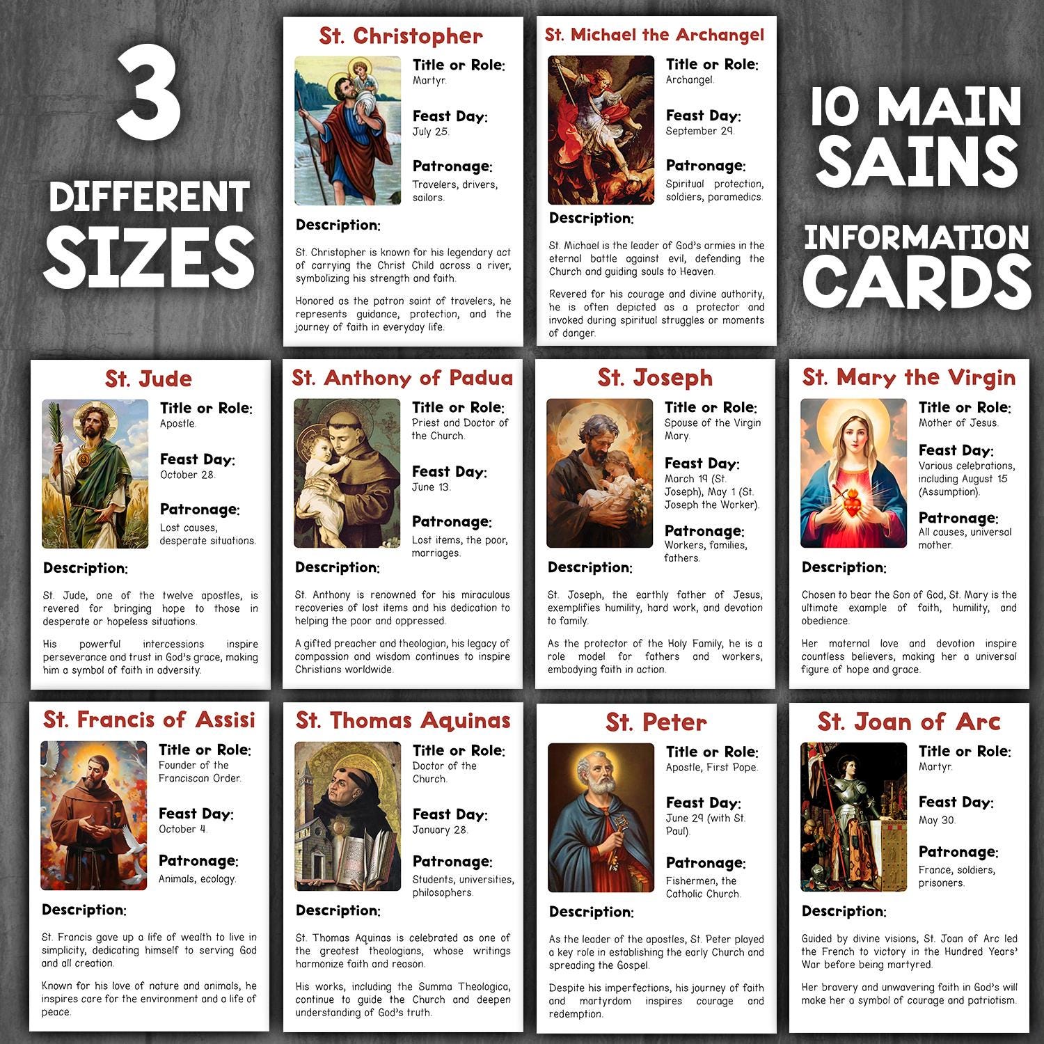 Catholic Saints | Posters + Flashcards | Christianity | Catholic ...