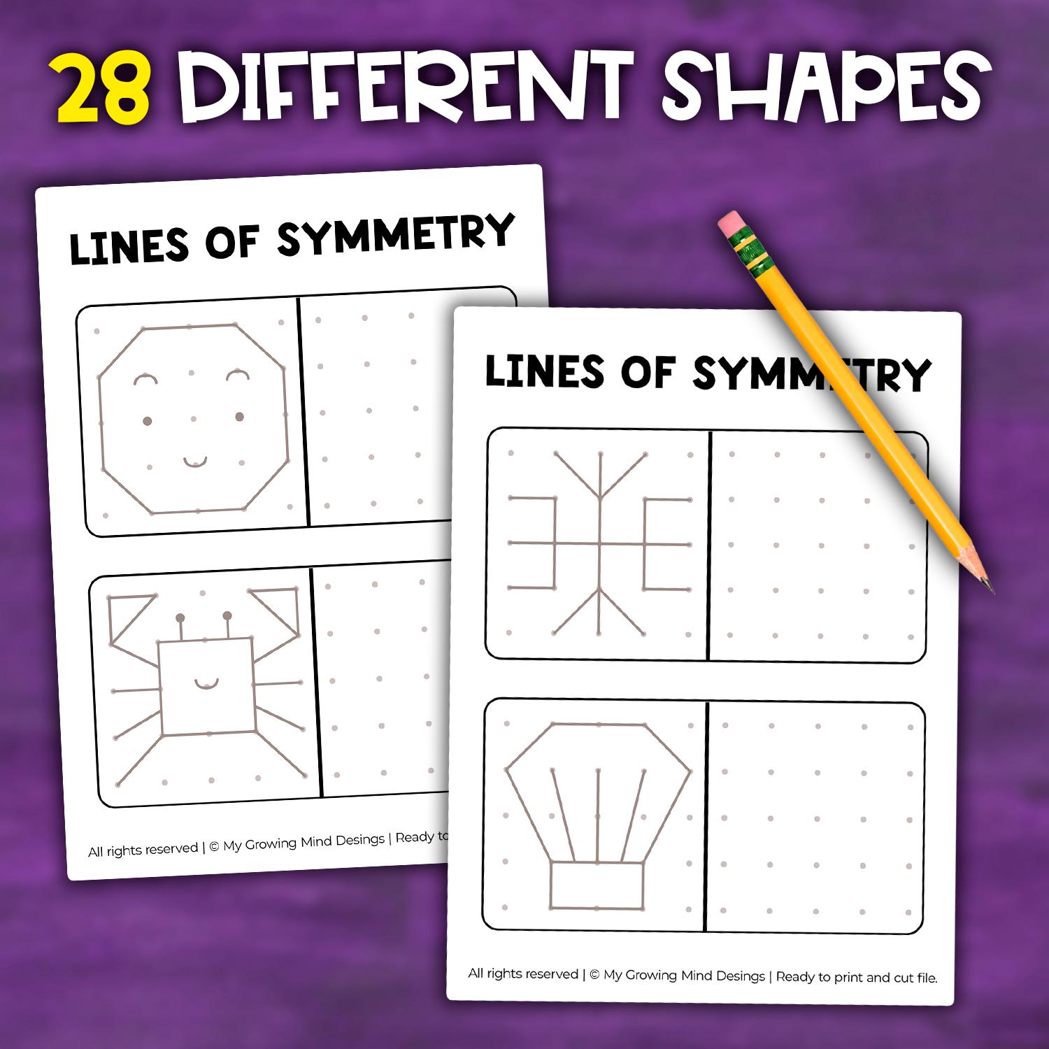 Lines of Symmetry Task Cards | Symmetry Drawing Activity Worksheets - Etsy
