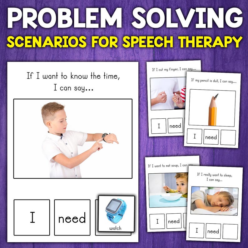 Problem Solving Scenarios Activity for Speech Therapy, Autism and ...