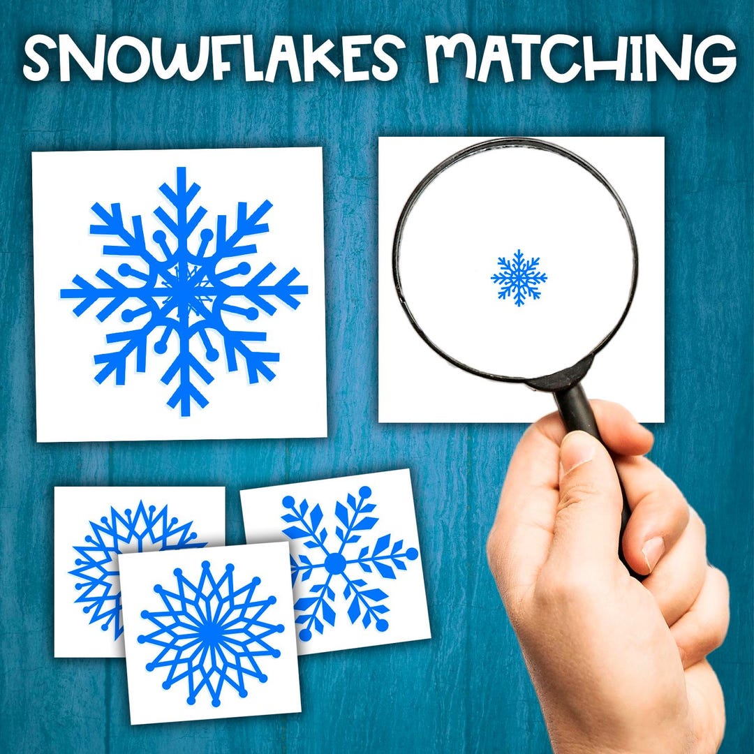 Snowflakes Matching Cards | Montessori Winter Activity for Toddlers ...