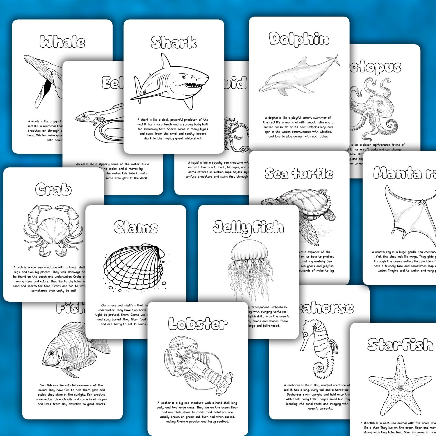 Sea Animals Coloring Pages | Ocean Animals Coloring Pages | Marine ...