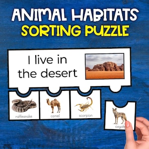 Animal Habitats Sorting Puzzle | Animal Habitat Sort Activity | Animal ...