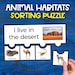 Animal Habitats Sorting Puzzle | Animal Habitat Sort Activity | Animal ...