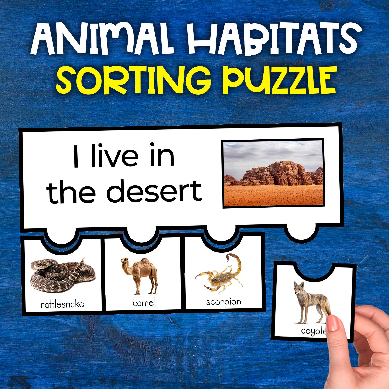 Animal Habitats Sorting Puzzle | Animal Habitat Sort Activity | Animal ...