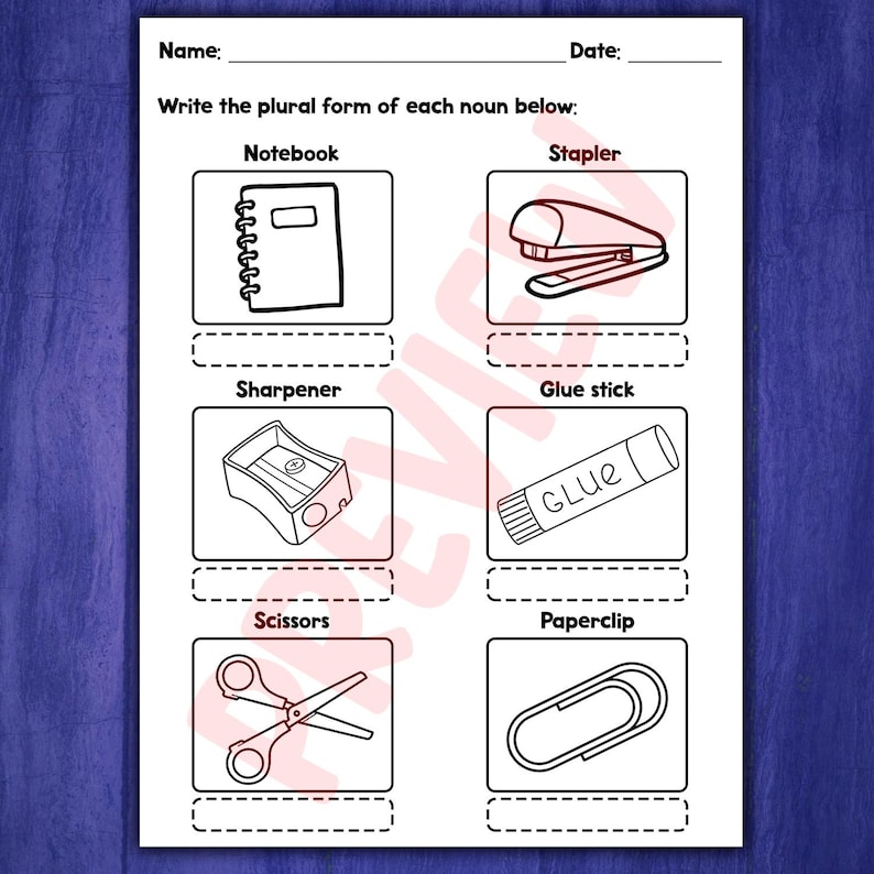 Singular and Plural Nouns Worksheets | First & Second Grade Grammar and ...